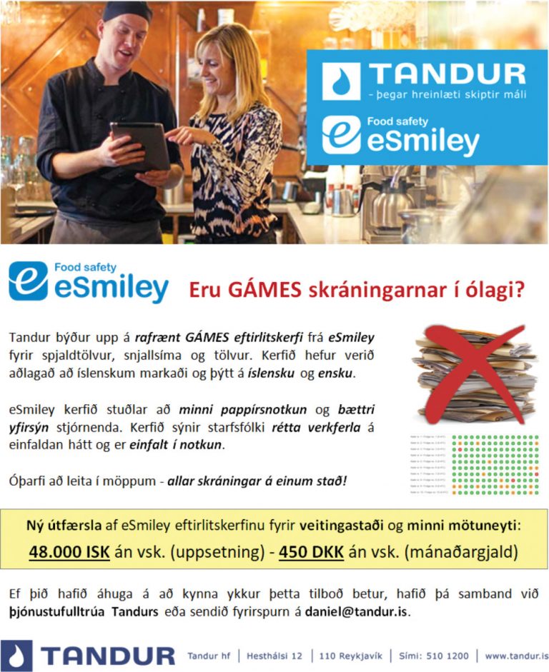 eSmiley tilboð fyrir veitingastaði og minni mötuneyti – Rafrænt GÁMES ...